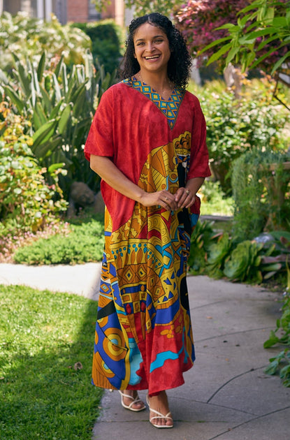 Rieka Red Long Caftan – Caftans by Winlar